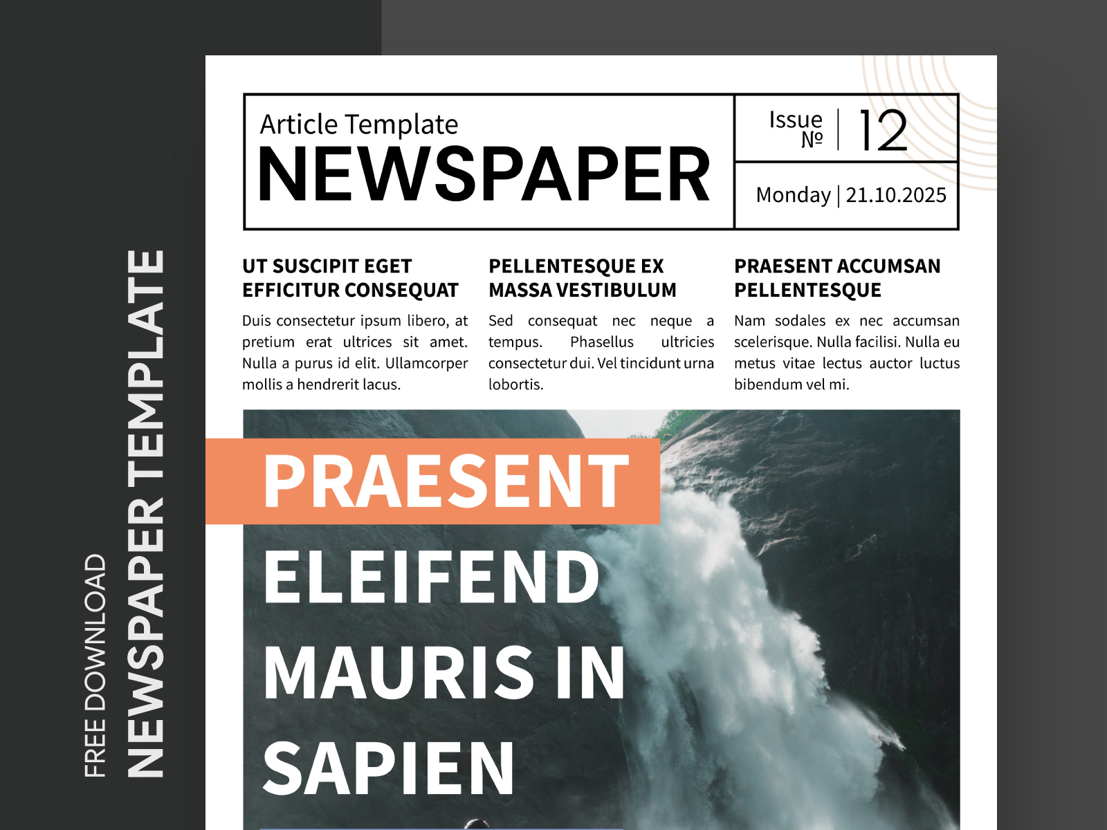 Front Page Newspaper Article Template