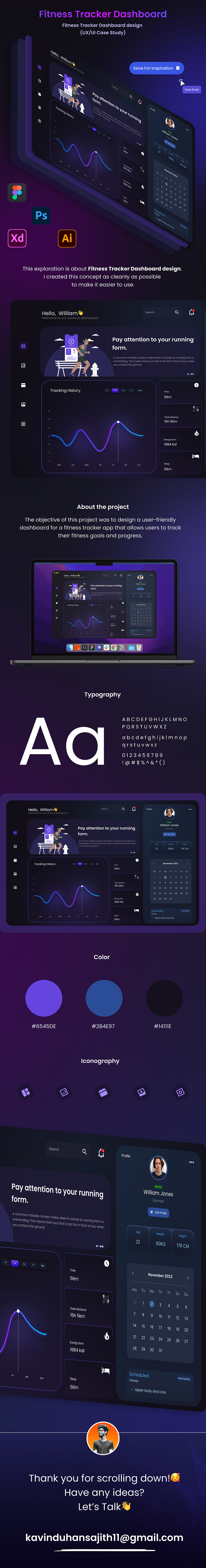 Case Study: Fitness Tracker Dashboard | Dashboard UI/UX Design by ...