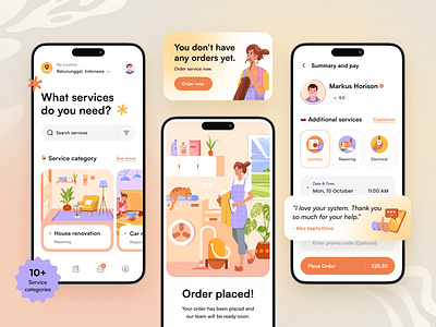 Cleaning Service Mobile App by Budiarti R. for Orely on Dribbble