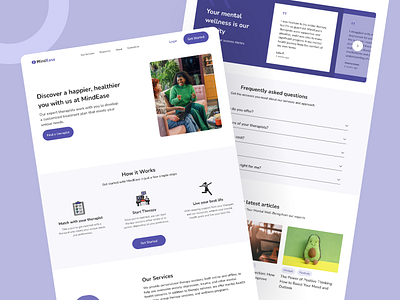 MindEase Therapy Landing Page by Grace Ilori on Dribbble
