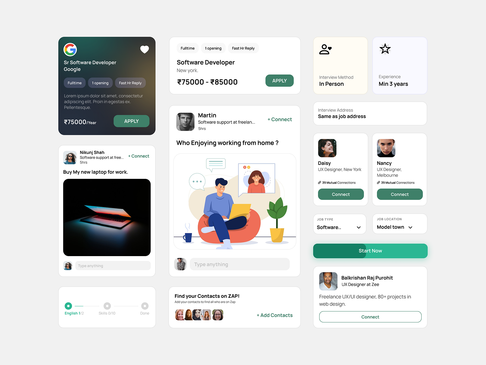 Minimal Job app components by vikas1307 on Dribbble