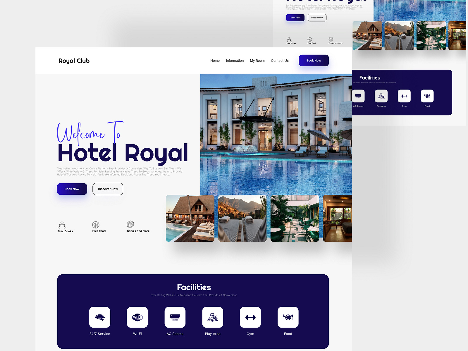 Hotel Booking Minimal Website UI Design | UI UX Design by We Switched ...