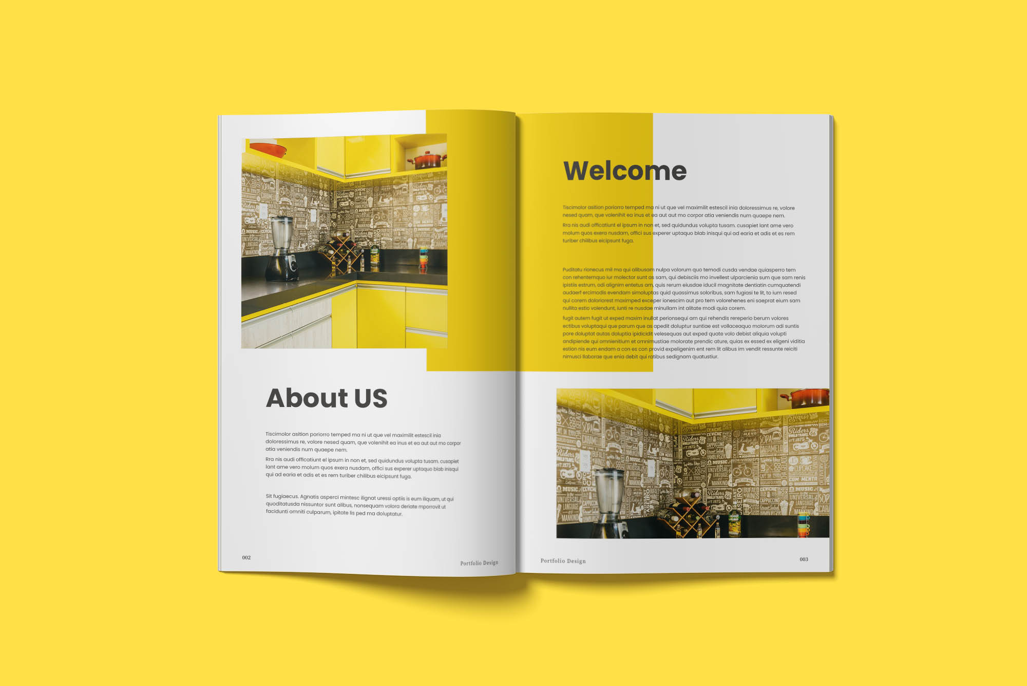 Multipurpose Yellow Portfolio Layout by Graphic Template on Dribbble