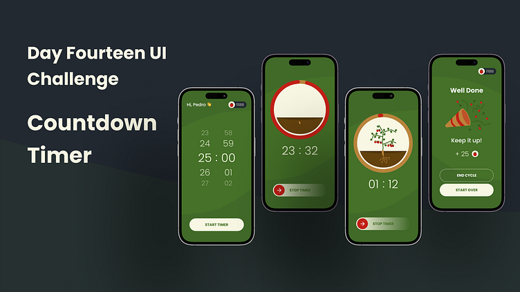 Day 14 UI Challenge - Countdown Timer by Sofia Nóbrega on Dribbble