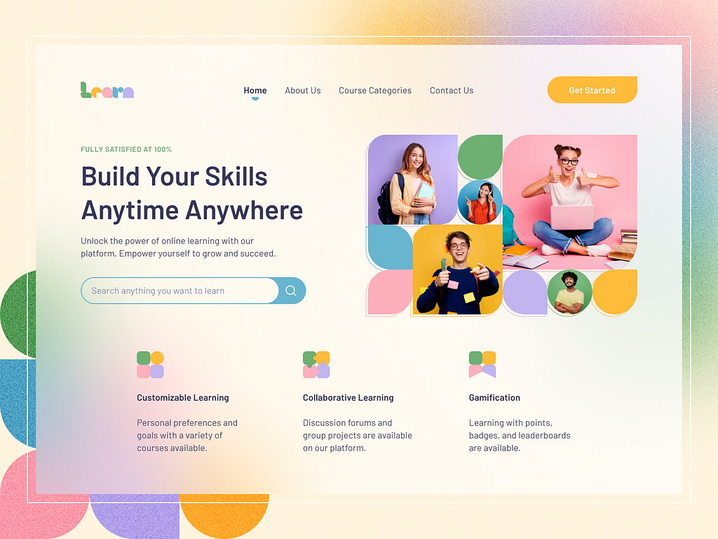 E-learning Platform Landing Page by Abdullah Khalid on Dribbble