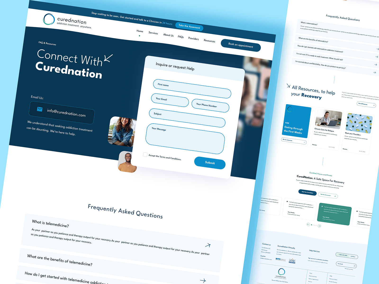 Cured Nation WebsiteContact Page & FAQs Redesign by Muslim Uddin for ...