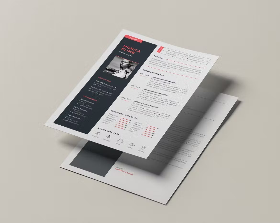 Resume Monica by Design My CV on Dribbble