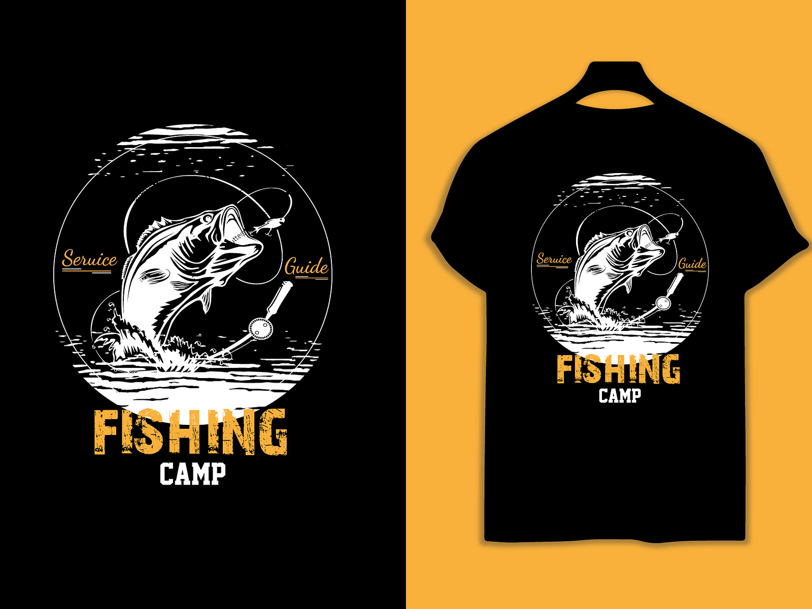 Fishing Camp retro t-shirt design by Md.Raihan Miah on Dribbble