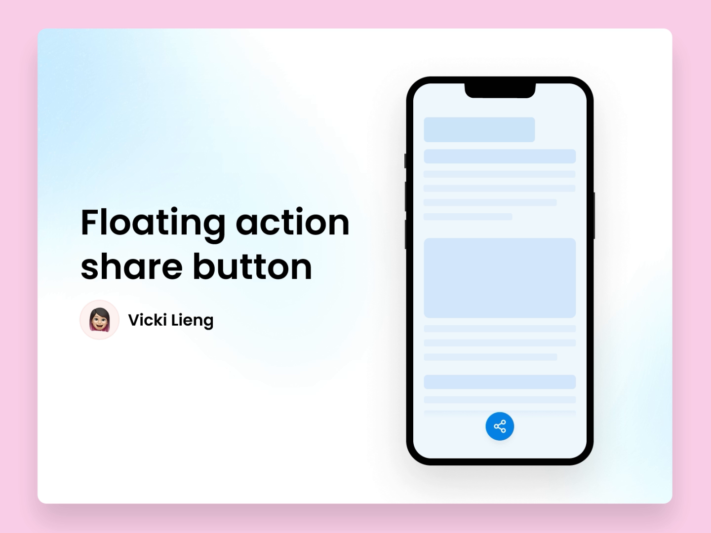 Floating action share button by Vicki Lieng on Dribbble