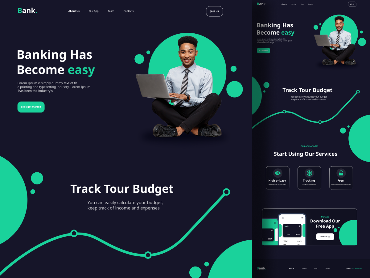 Bank website Ui design/Landing page by sagar gabol on Dribbble