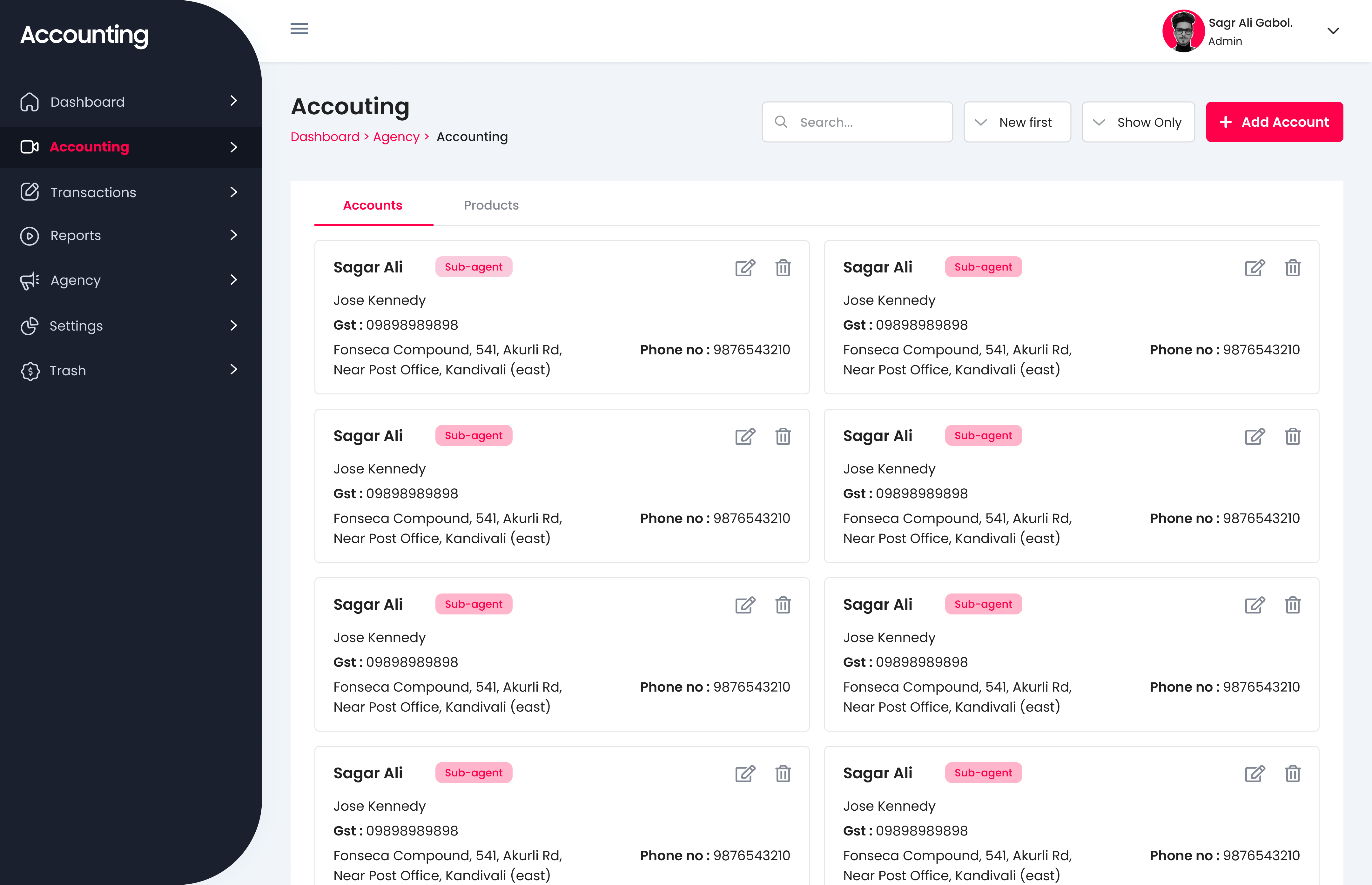 Accounting Dashboard Ui design by sagar gabol on Dribbble