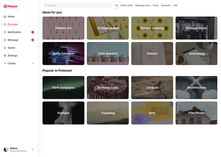 Pinterest - Redesign Desktop Version by Nadia Jasmine on Dribbble