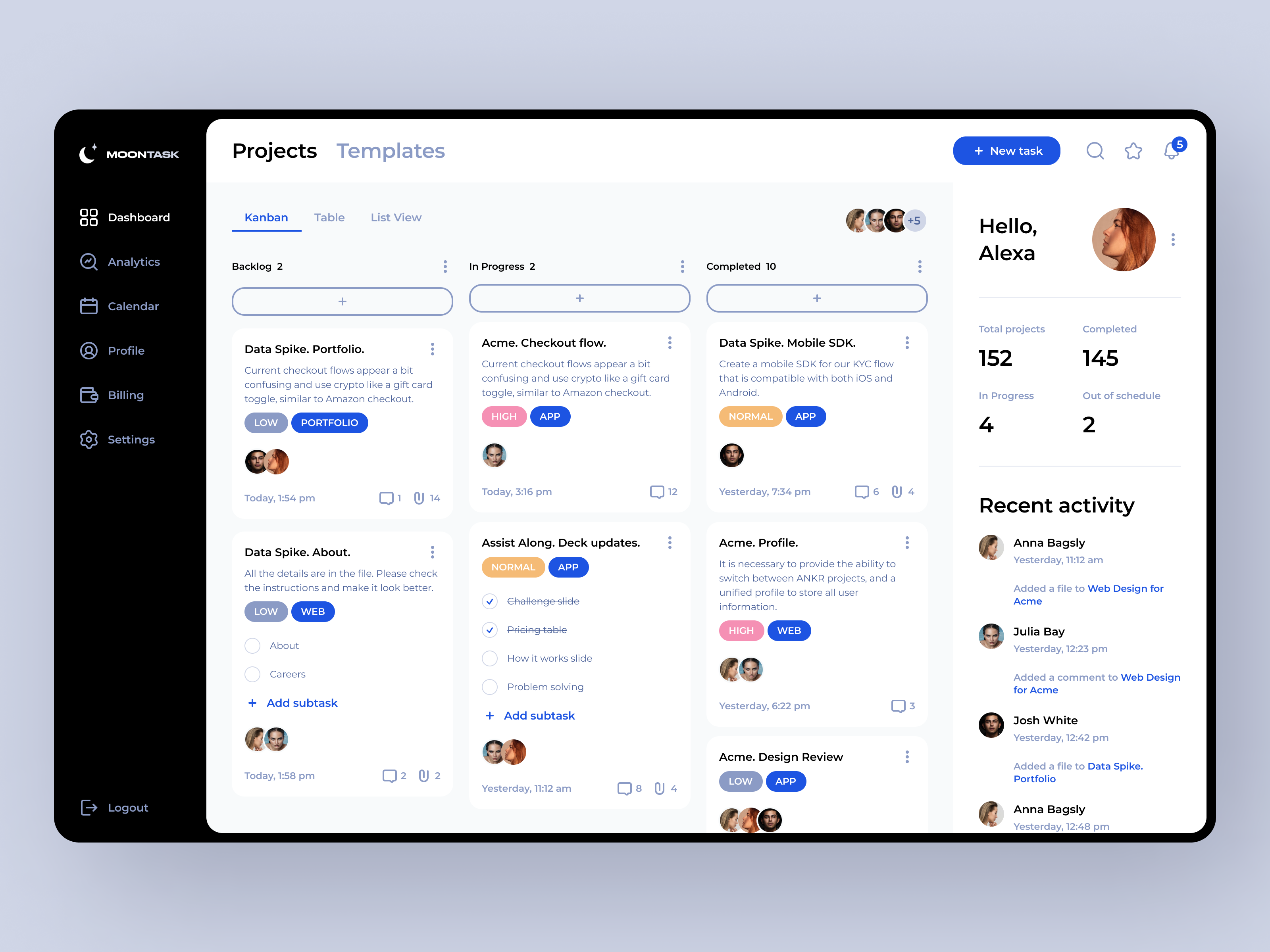 Task Tracker. Dashboard. by make it wow on Dribbble