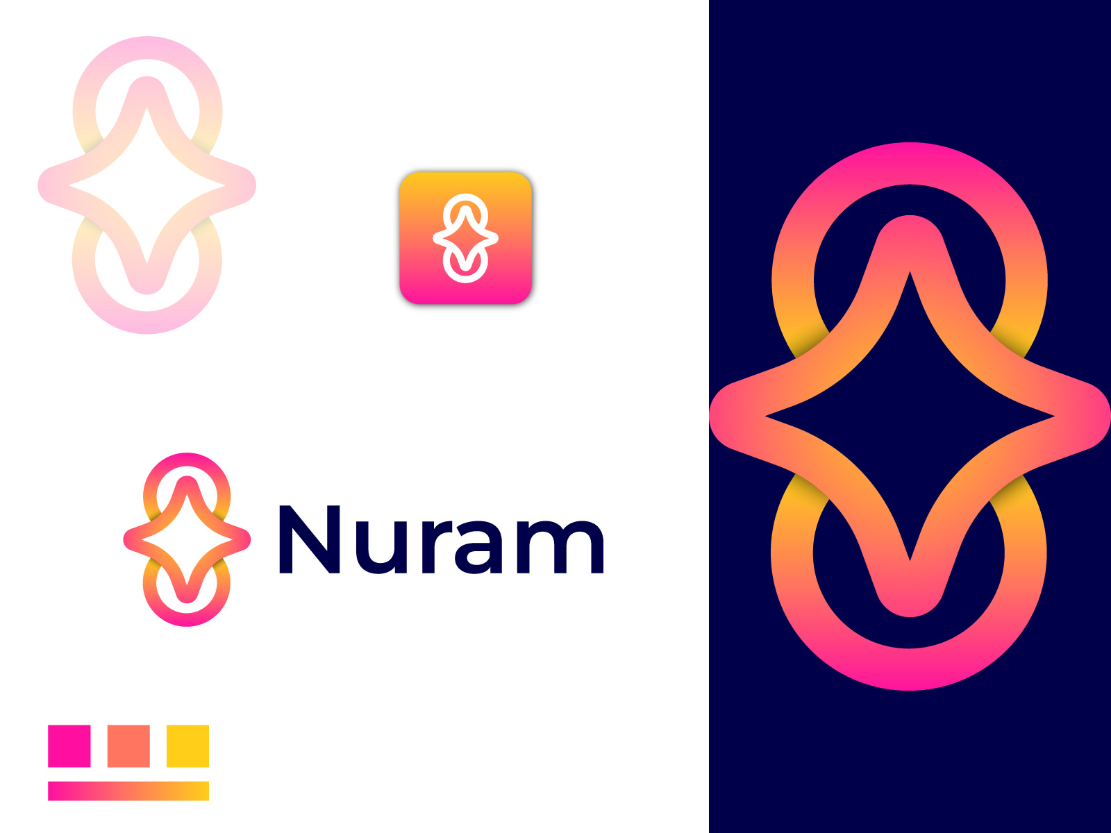 Modern nuram icon logo, branding logo by Mishad Sarker ️ on Dribbble
