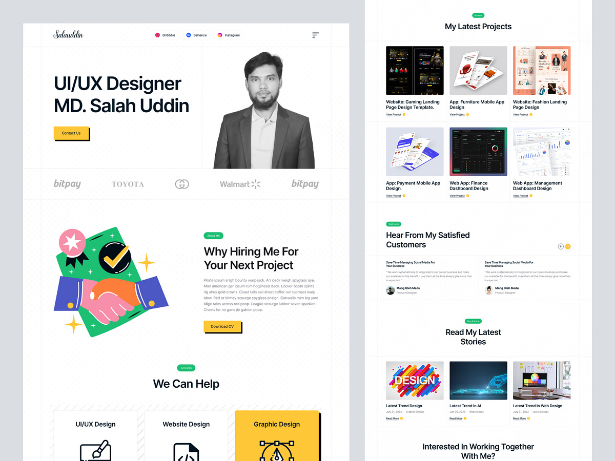 Portfolio | Personal Website Portfolio by Md Salah Uddin on Dribbble
