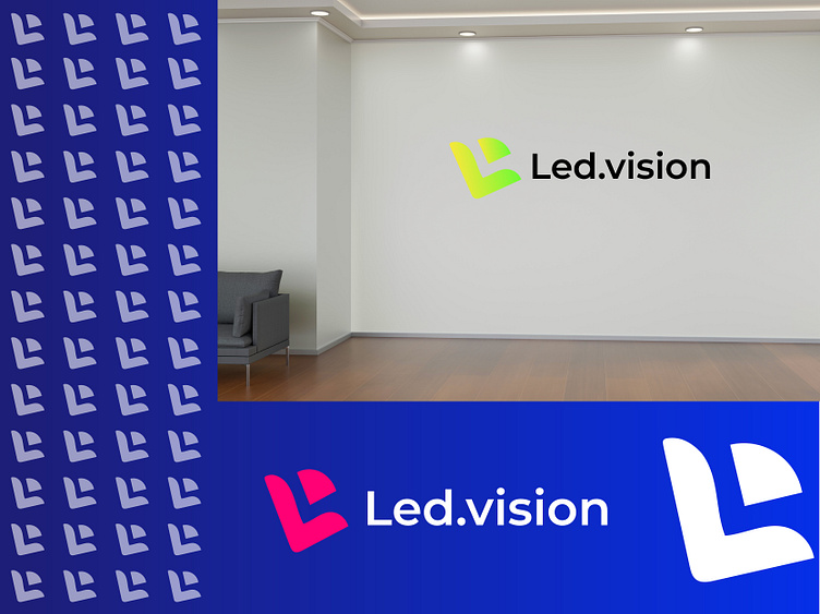 Led.vision minimal logo design concept by Motasim Billah on Dribbble
