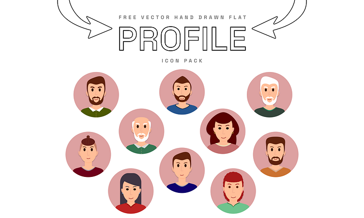Free Vector Hand Drawn Flat Profile Icon Pack by Rogue Arts Creatives ...