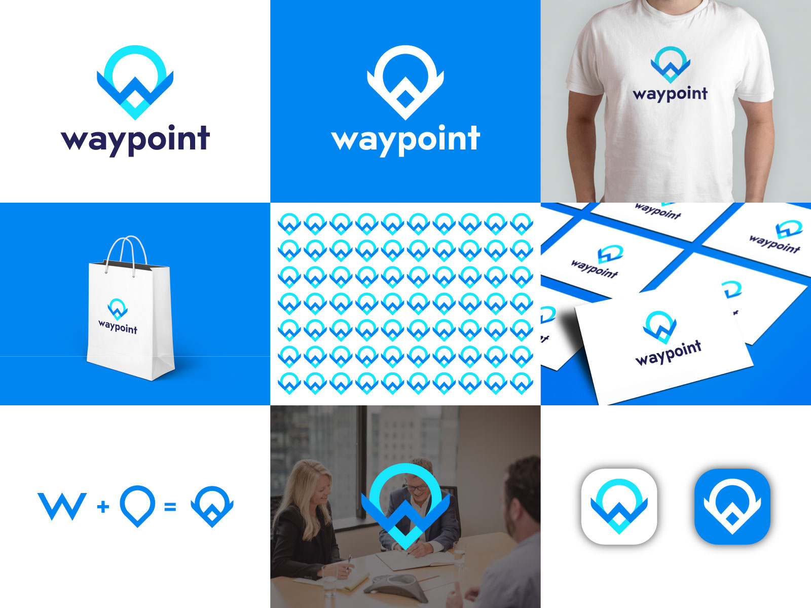 Waypoint Logo Mark | Letter W With Pin Location Logo by Sajal Saha ...