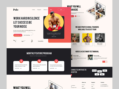 Fitness website design by Jahid for Tophats on Dribbble