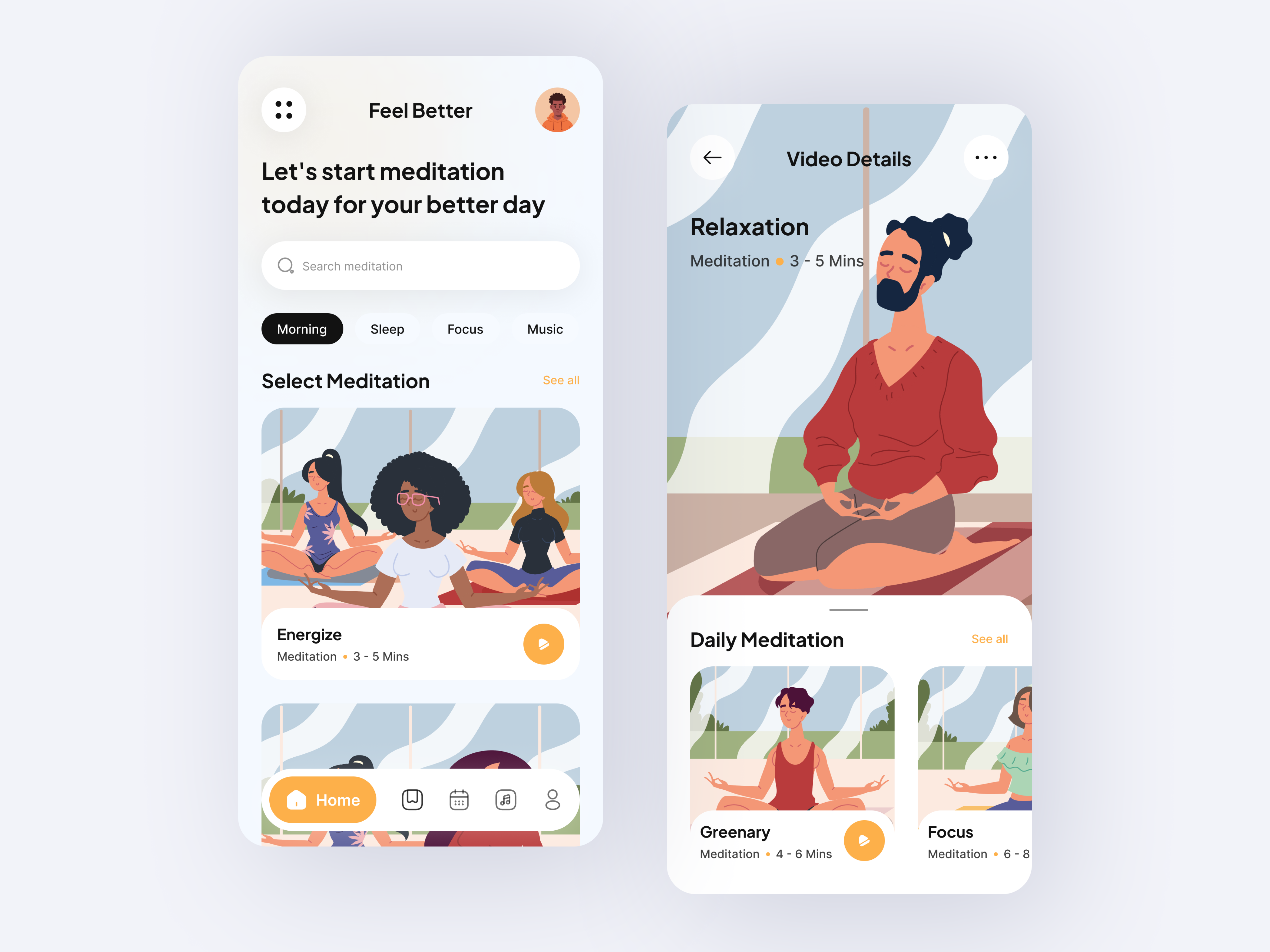 Mobile App - Meditation by Raffialdo Bayu for Enver Studio on Dribbble