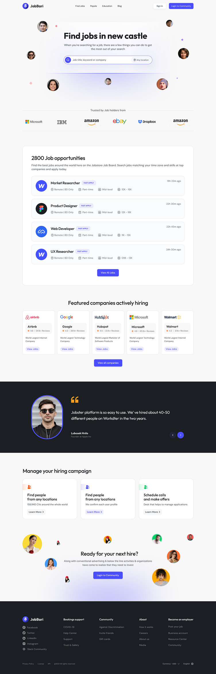 Job Board - Website Design by Design Kuthir on Dribbble
