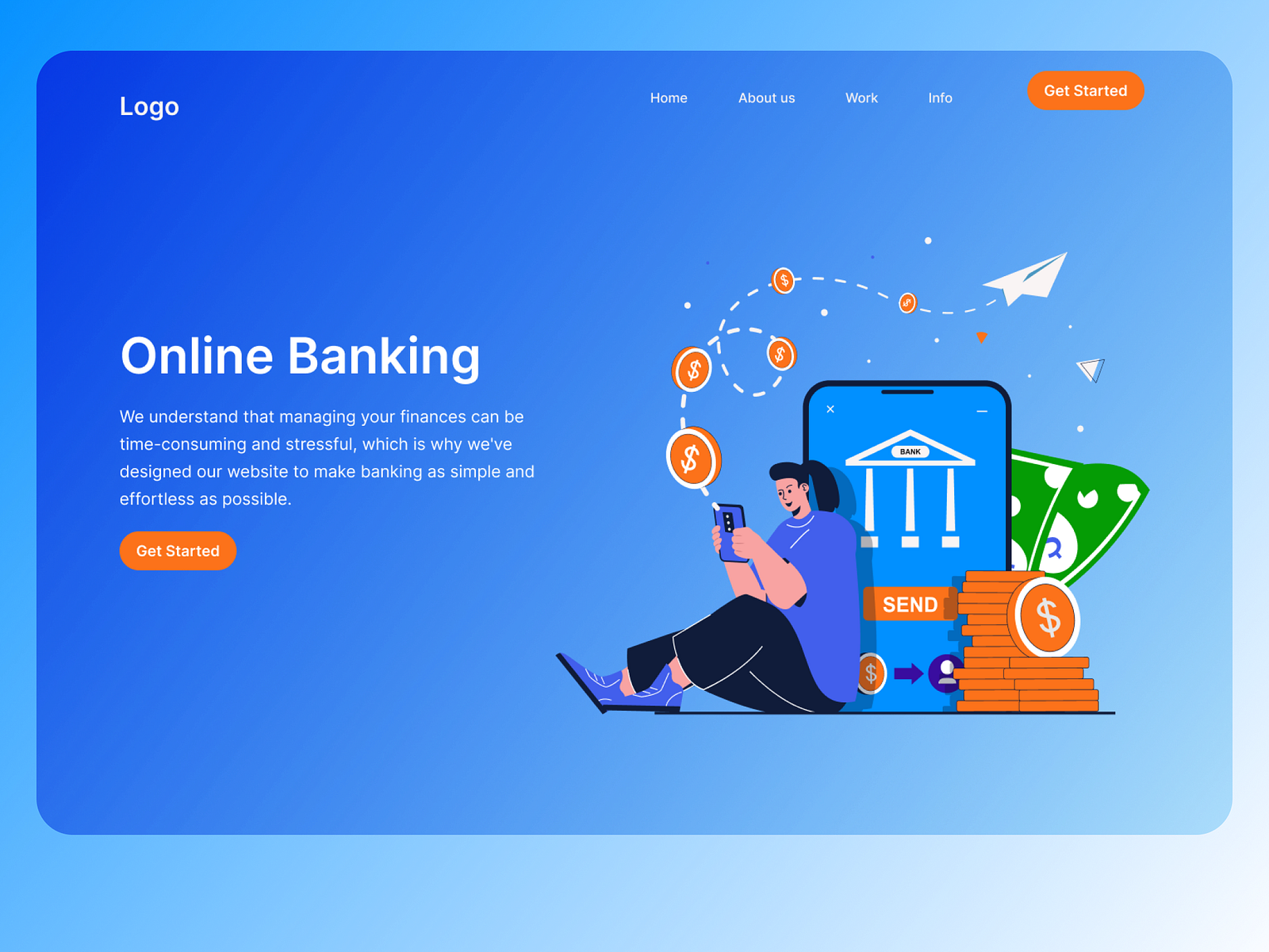 Online banking hero shot by Abdurrahman Abdulaziz on Dribbble