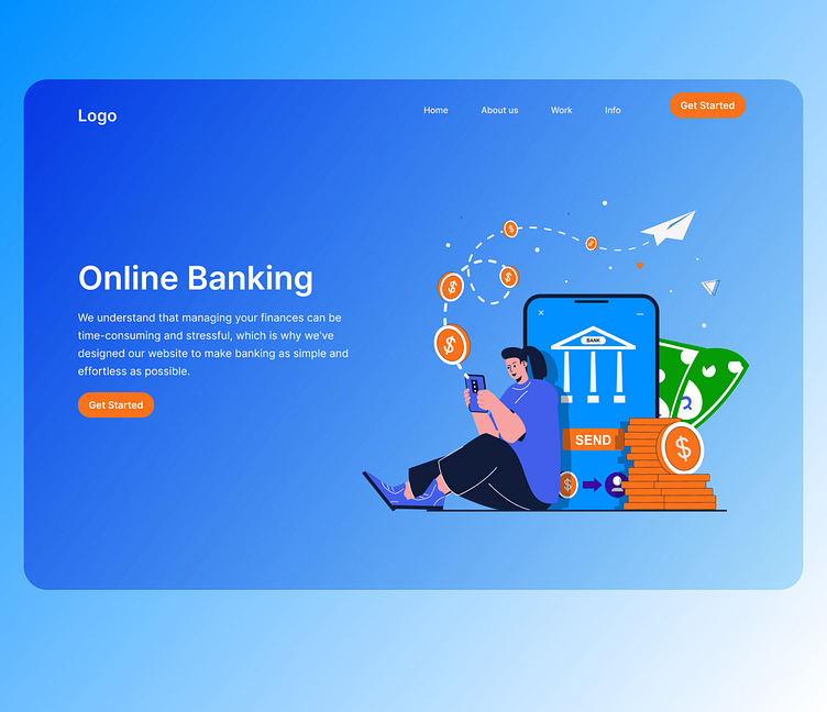 Online banking hero shot by Abdurrahman Abdulaziz on Dribbble