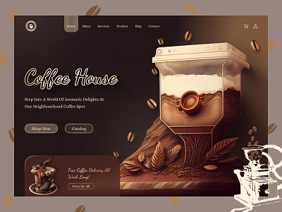 Coffee House Landing Page Design by Akaki Tsutskiridze on Dribbble