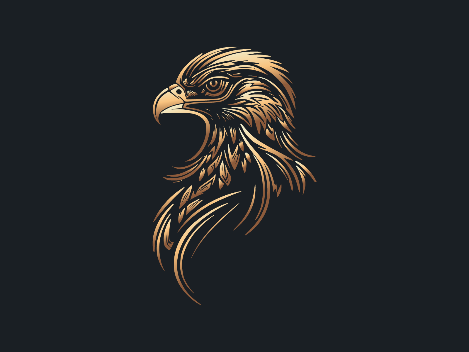 Black Hawk Bird Logo