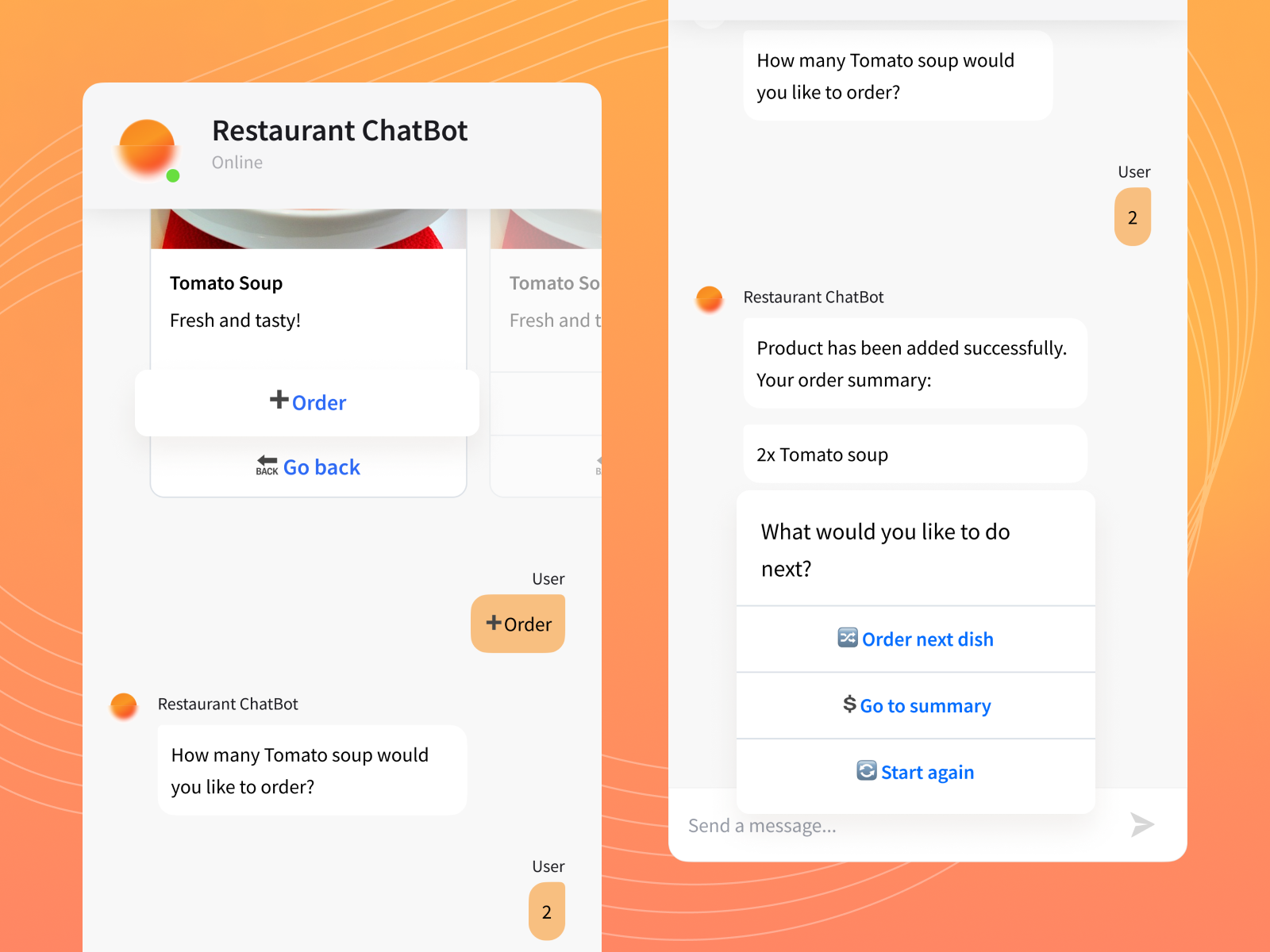 Chatbot design for restaurants by illuminz on Dribbble