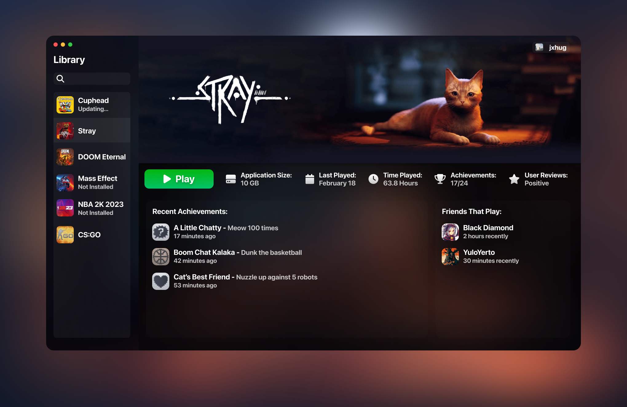 Steam Redesign / Game Launcher Concept by James Hughes on Dribbble