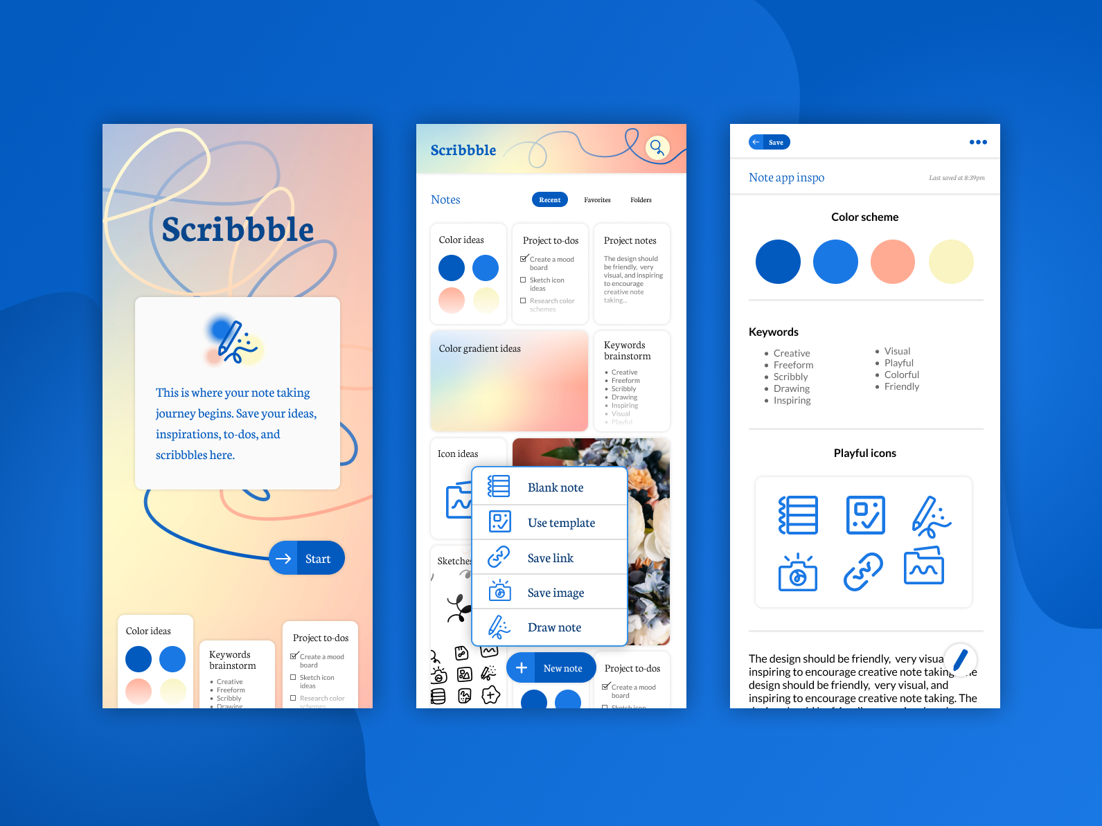 Scribbble Note Taking App: UI Design by Carolyn Owsiany on Dribbble