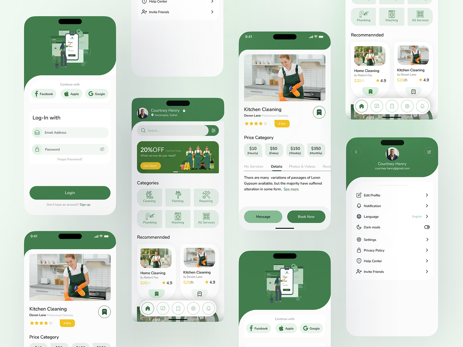 Cleaning app by Jonaed-ui on Dribbble