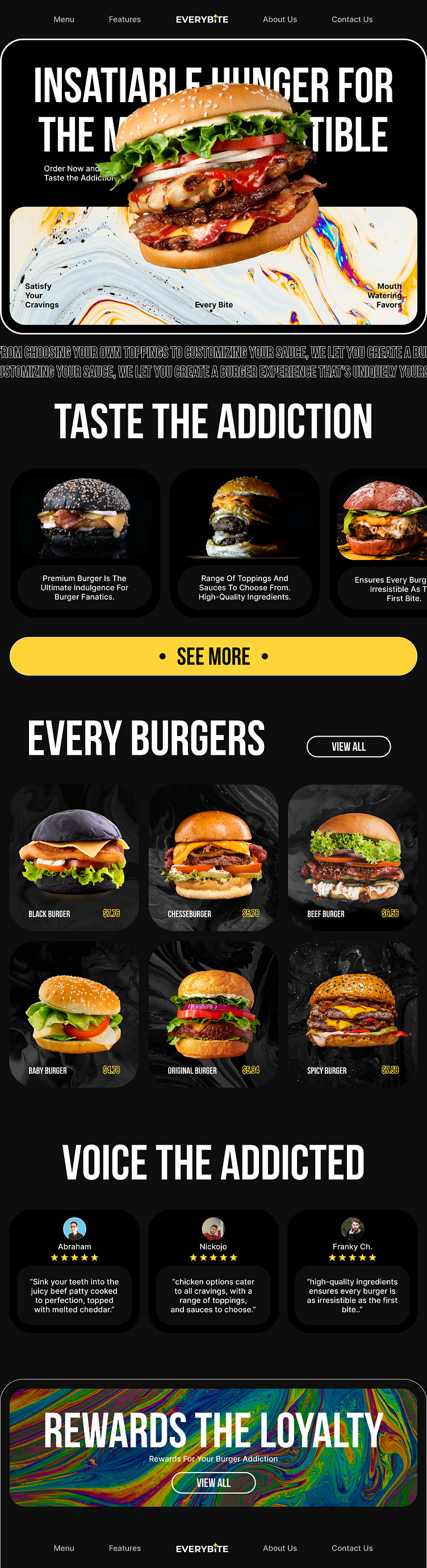 Landing Page Website Premium Burger Restaurant by Ilyas Ferry on Dribbble