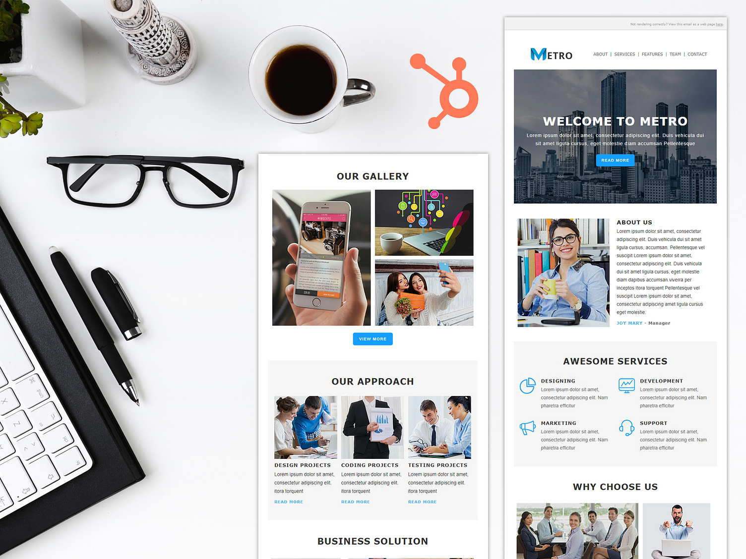 Metro – HubSpot Email Newsletter Template by Pennyblack Templates on ...