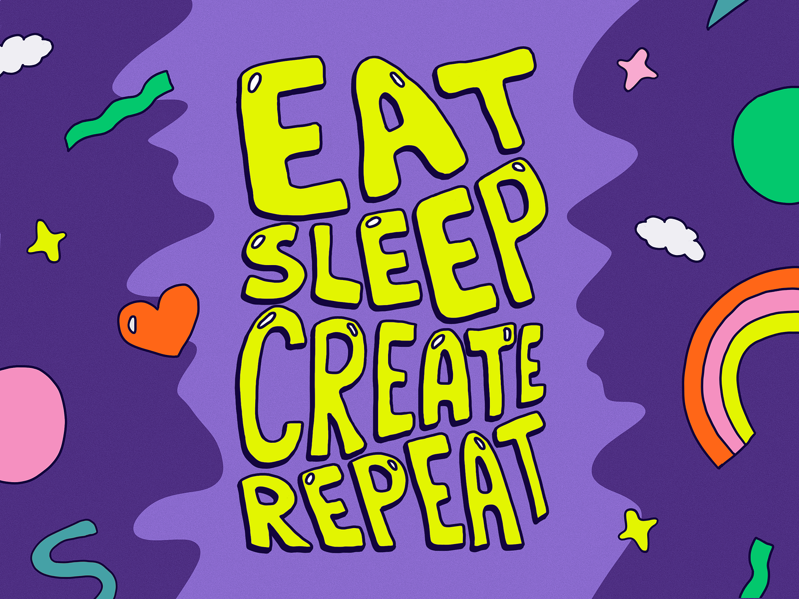 Daily Routine Lettering Illustration by Eugenia Hordieieva for Zero One ...