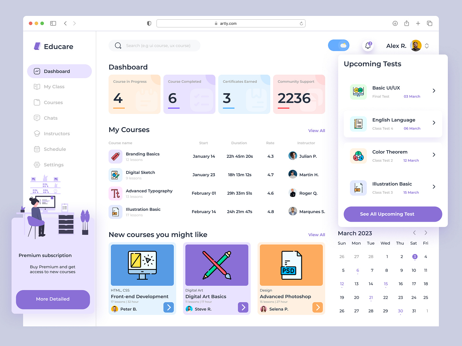 Educare - Digital Learning Platform Dashboard by Omar Mahin for Minehive- UX/UI Design Agency on ...