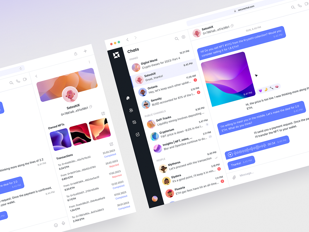 Secretom - Messaging dApp by Arounda Product & UI/UX for Arounda: UX/UI & WEB on Dribbble