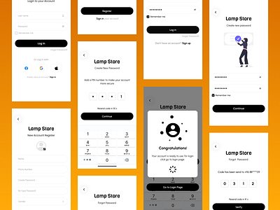Mobile app login screen and sign up flow by Ashish Das on Dribbble