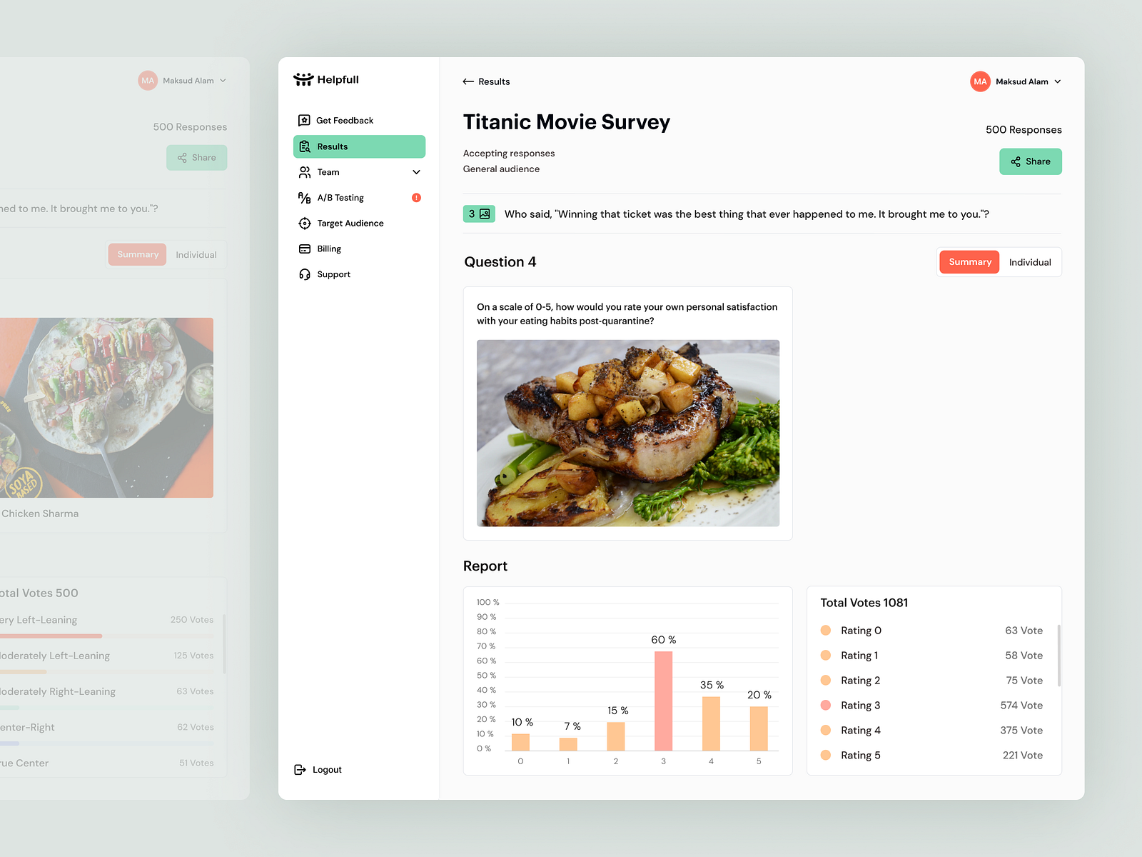Helpfull: Survey Report Page | Survey App UI UX Design by Musemind SaaS ...