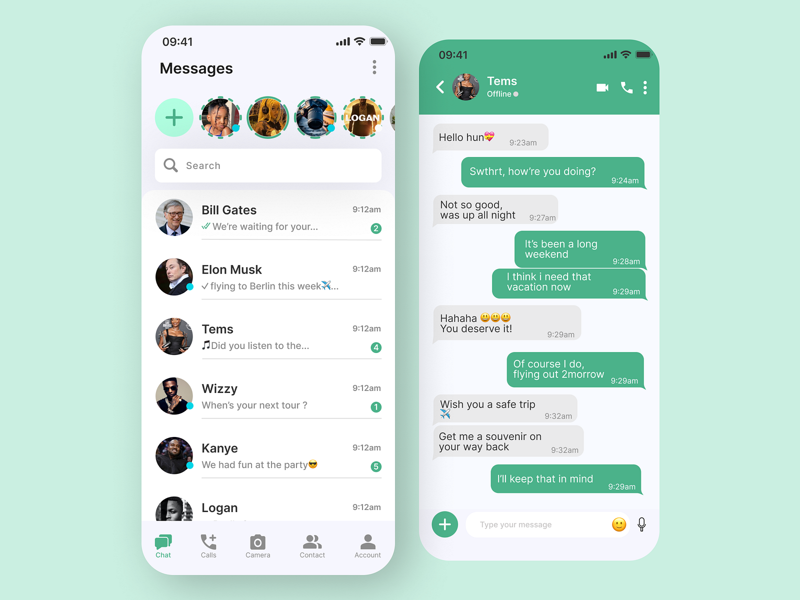 Mobile Chat Interface by Alex on Dribbble