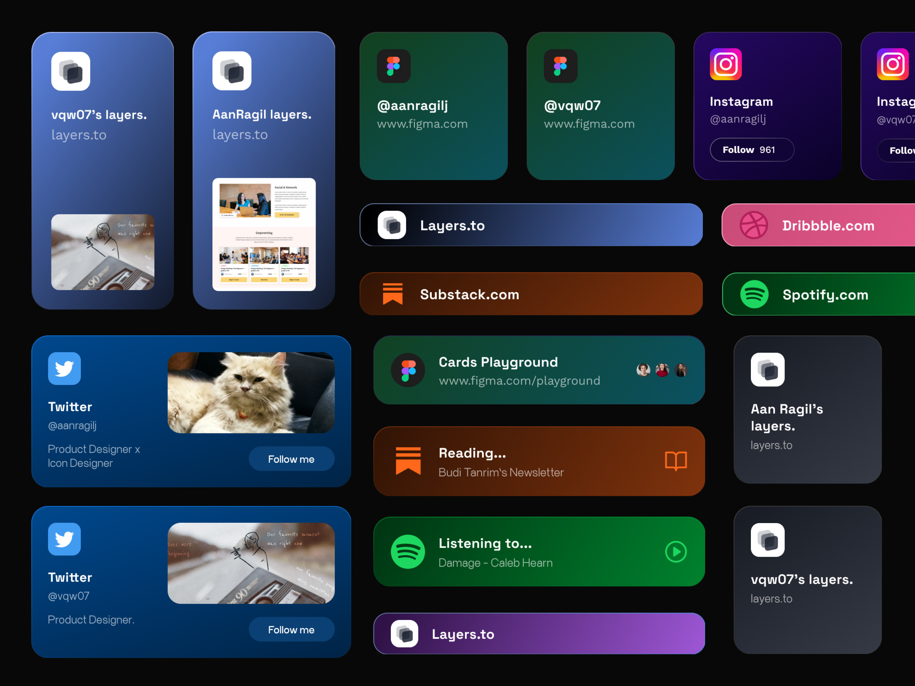 Bento Cards Exploration - Dark Mode by Aan Ragil Julianko on Dribbble