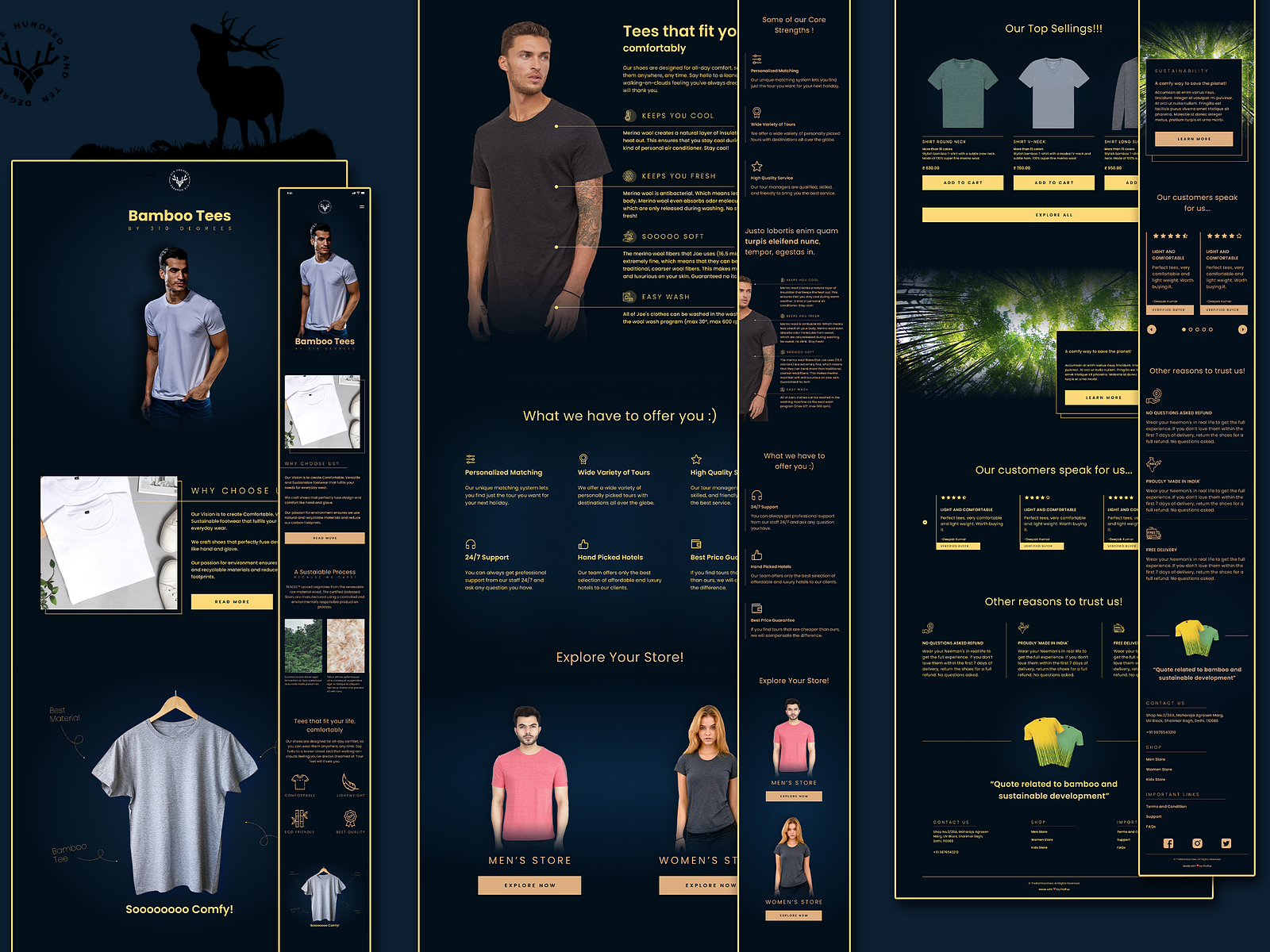 Bamboo T-Shirts | Responsive UI by Abhishek Agarwal on Dribbble