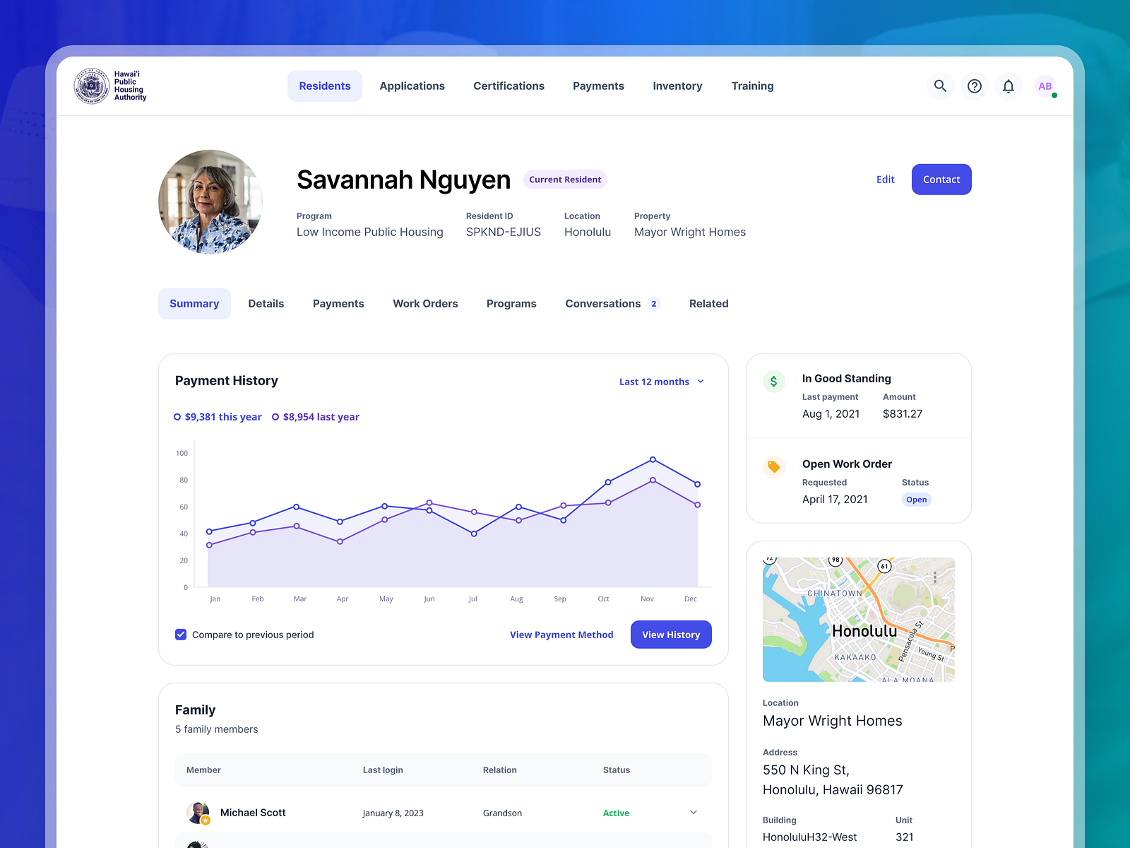 Concept of a public housing agent's view of a resident profile by Scott ...