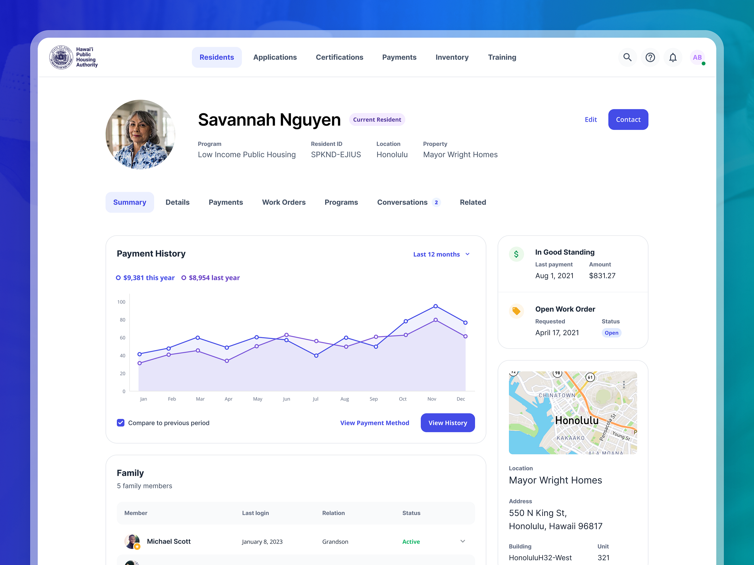 Concept of a public housing agent's view of a resident profile by Scott ...