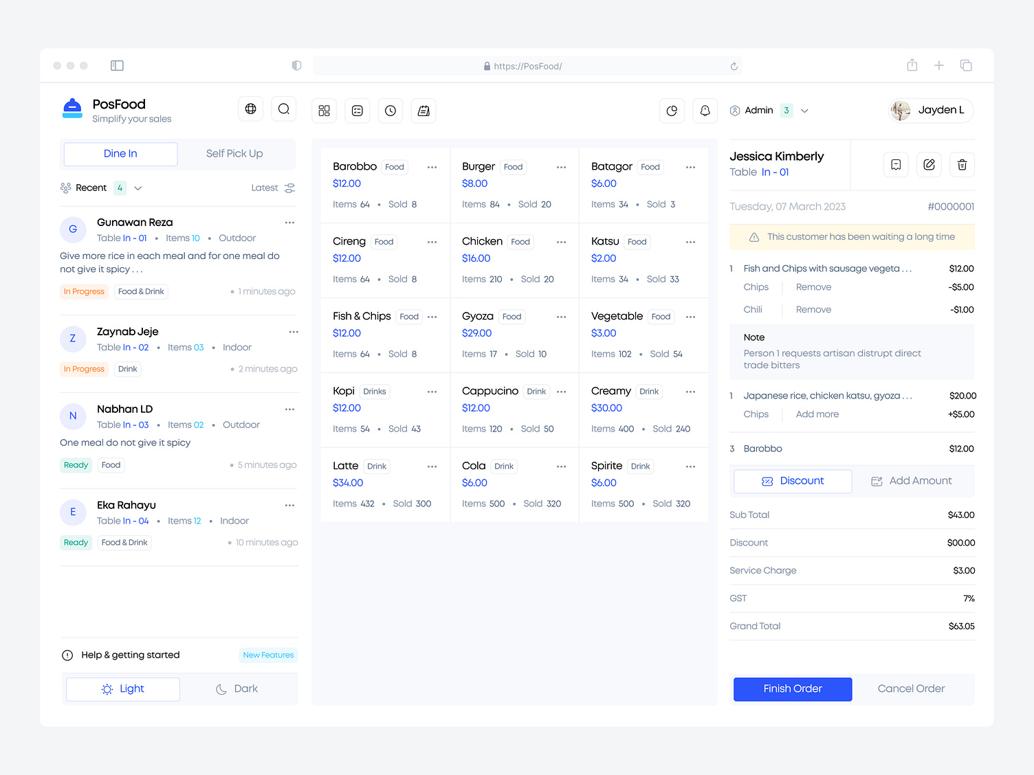 PosFood - Admin Cashier Dashboard by Adalahreza 🐺 for Norch Studio on ...