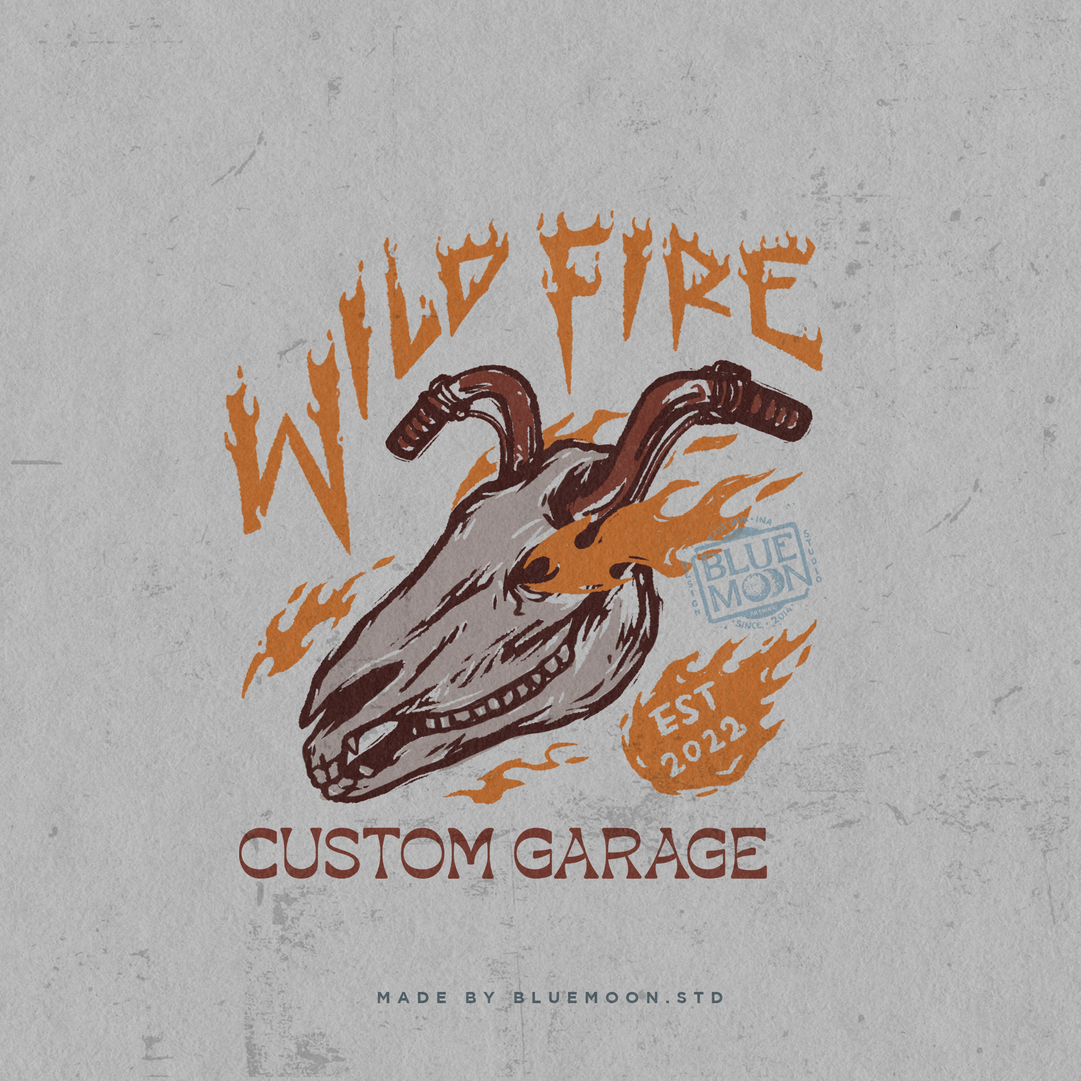 WILD FIRE CUSTOM GARAGE by bluemoon studio on Dribbble