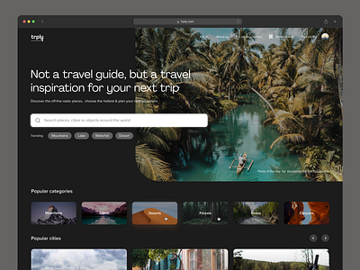 trply.com / main page (Dark) by Max Burlak on Dribbble