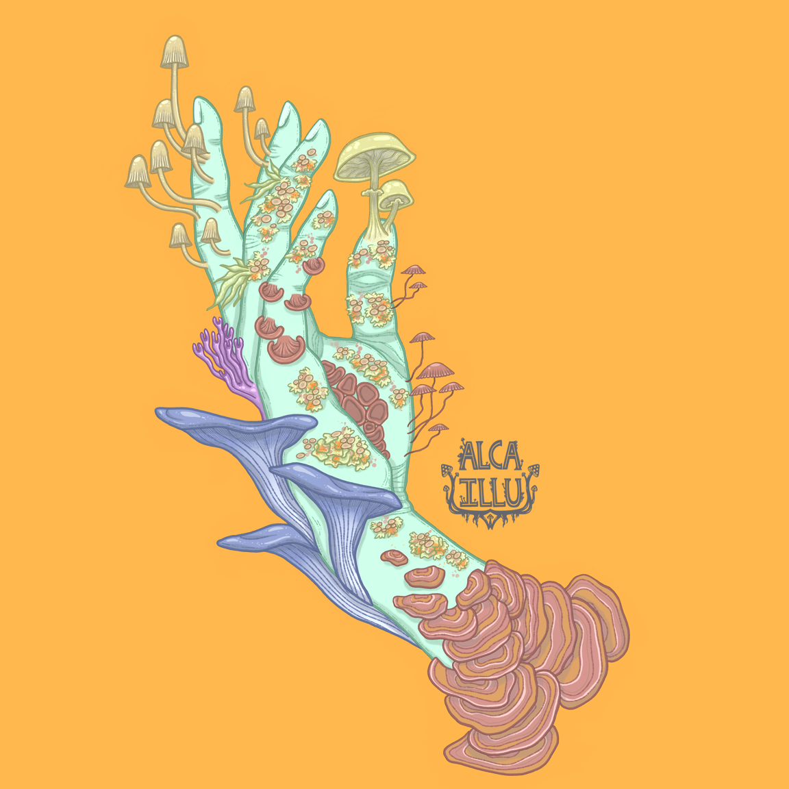 Decompose - Mushroom Hand Illustration by Ash Patterson on Dribbble