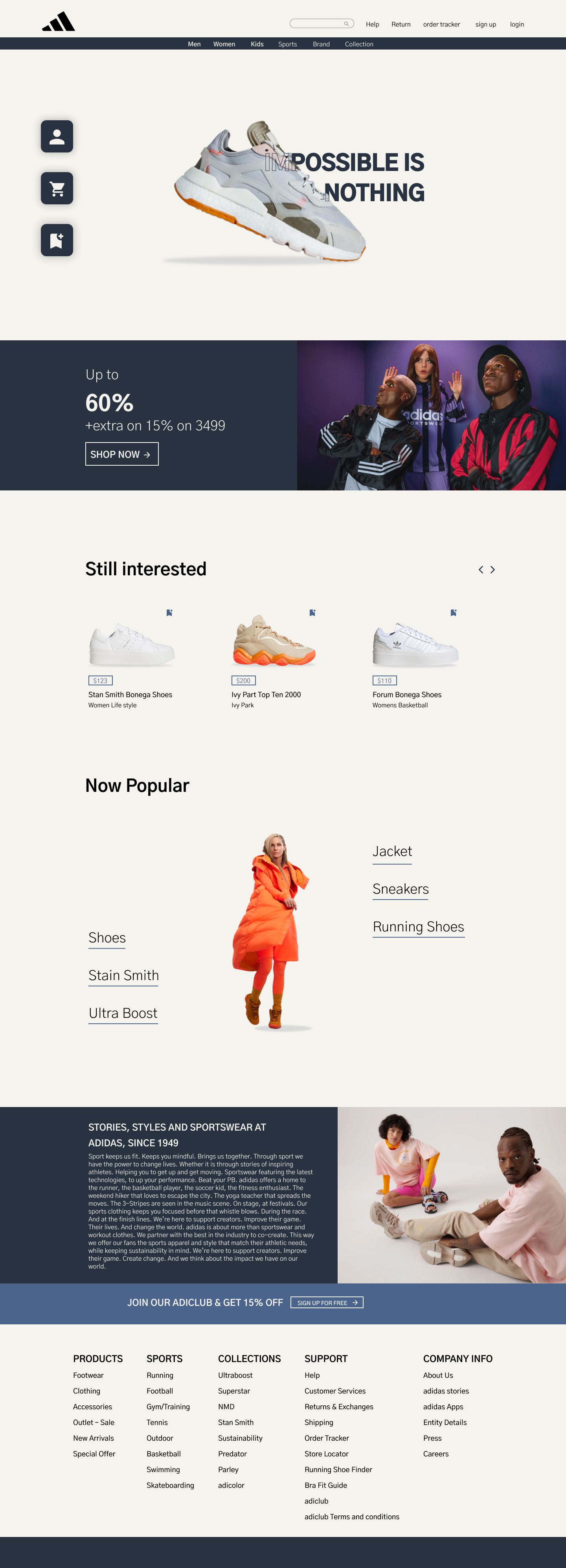 Just redesigned Adidas web UI by Anandhu M S on Dribbble